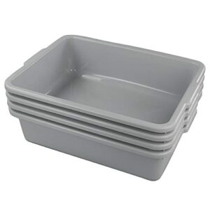 anbers 4-pack commercial tote box, plastic bus box, bus tubs, 22 l, gray