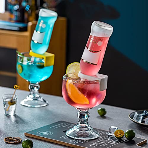 Margarita Schooner Beer Glasses 21 Oz Set of 4 With Extra Measuring Shot Glasses, Large Shrimp Cocktail Glasses Goblet, Large Stemmed Glasses With Thick Bottom for Coronaritas, Margaritas, Cocktails