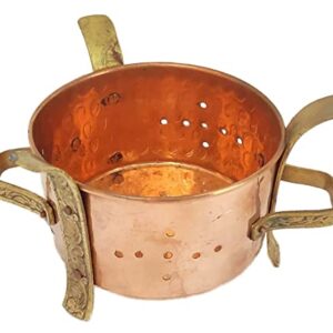 Sharvgun Handmade Indian Copper Brass Sigri Food Warmer Angeethi For Restaurant/Hotel Ware Home Traditional Sigdi/Sigri Tabletop Burner Pack of 2