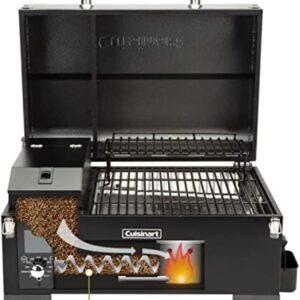 Cuisinart CPG-256 Portable Wood Pellet Grill and Smoker, Black and Dark Gray