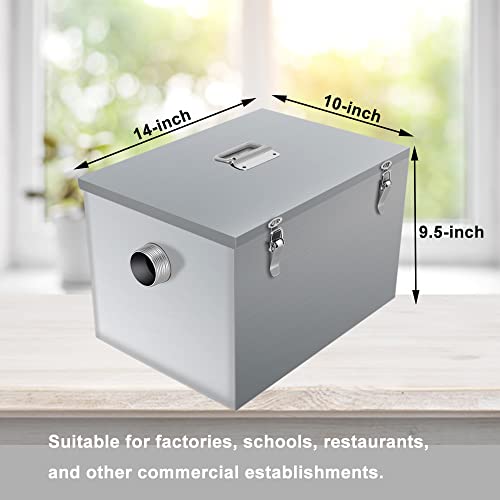 8 lbs Commercial Grease Trap for Home Restaurants Under Sink, Stainless Steel Interceptor