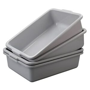 innouse 22 l commercial tote box, food serving bus tub, 4 pack, grey