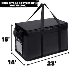 DERABY Commercial Lightweight Insulated Delivery Bag Carrier XXXL 23"X14"15" (2 Packs)