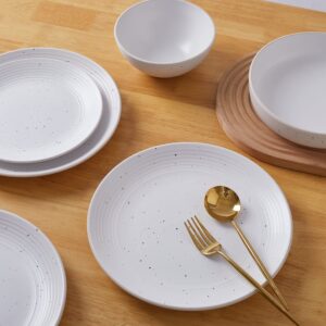 Stone Lain Lauren Stoneware Dinnerware Set, 16-Piece Service for 4, Off White