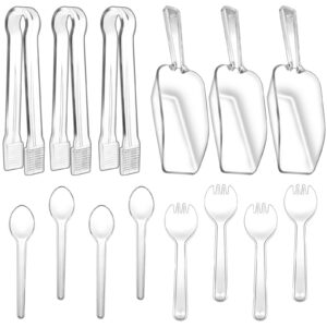 tboxbo food scooper transparent tongs plastic serving utensils feeding spoon 28 pack mini transparent thickened plastic scoop dog food scoop pet