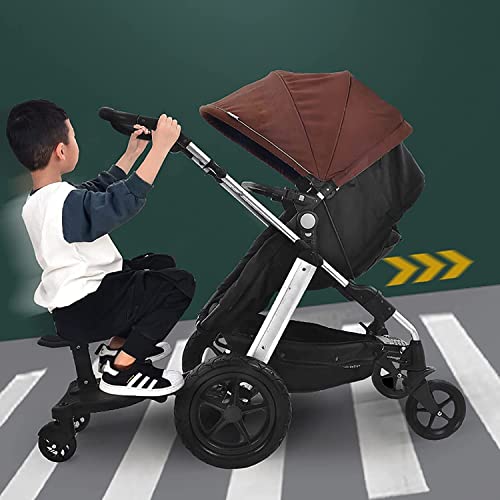 Naniruok Universal Stroller Board with Detachable Seat, 2-in-1 Buggy Board Suitable for Most Brands of Strollers, Holds Children Up to 55lbs