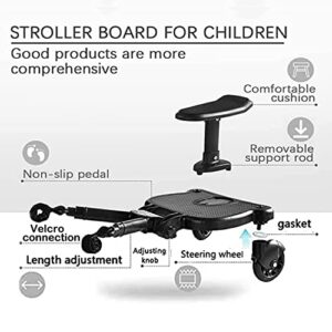 Naniruok Universal Stroller Board with Detachable Seat, 2-in-1 Buggy Board Suitable for Most Brands of Strollers, Holds Children Up to 55lbs