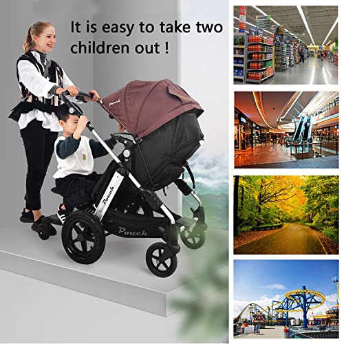 Naniruok Universal Stroller Board with Detachable Seat, 2-in-1 Buggy Board Suitable for Most Brands of Strollers, Holds Children Up to 55lbs