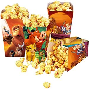 ganktowcoy 24pcs lion king popcorn boxes lion king birthday party supplies favors for birthday theater themed parties movie nights carnivals