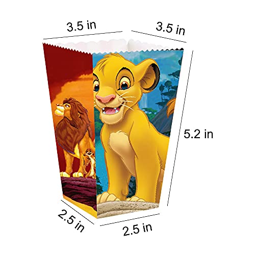 GANKTOWCOY 24pcs Lion King Popcorn Boxes Lion King Birthday Party Supplies Favors for Birthday Theater Themed Parties Movie Nights Carnivals