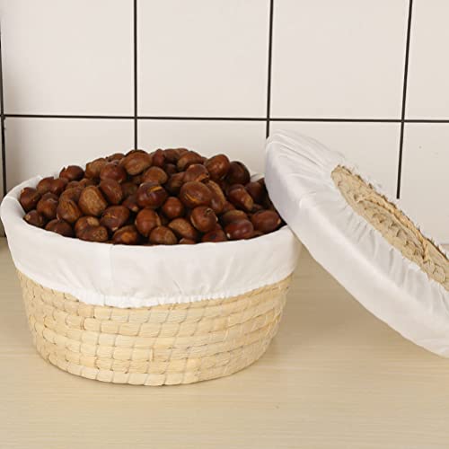 DOITOOL 1Pc Home Handmade Woven Food Storage Basket Eggs Storage Knit Basket (Beige) Practical Warmer Ourdoor Indoor