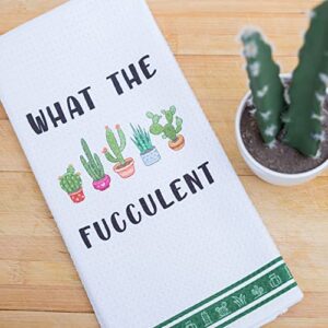 LXOMILL Funny Kitchen Towels, Plant Lover Gifts for Women Gardener, Plant Lady Mom Gifts, Housewarming, Friend Birthday Gift, Succulent Cactus Plant Gifts