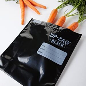 Zip-Zag BLACK 10 Half Pound Bags - Airtight Bags, Resealable, Reusable, Anti-Puncture, Washable, Food Safe, Treated for no Static, for Dry Herbs and Spices