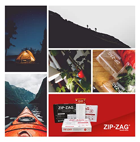 Zip-Zag BLACK 10 Half Pound Bags - Airtight Bags, Resealable, Reusable, Anti-Puncture, Washable, Food Safe, Treated for no Static, for Dry Herbs and Spices