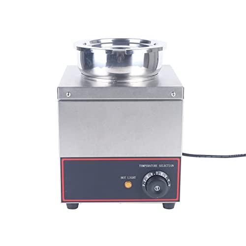 150W Commercial Hot Fudge Warmer, Countertop Food Warmer/Buffet Soup Pot for Melt Chocolate, Hot Fudge, Caramel, Cheese Temperature: 30-110 ℃ / 86-230 ℉ (US Stock)