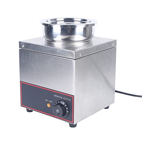 150W Commercial Hot Fudge Warmer, Countertop Food Warmer/Buffet Soup Pot for Melt Chocolate, Hot Fudge, Caramel, Cheese Temperature: 30-110 ℃ / 86-230 ℉ (US Stock)