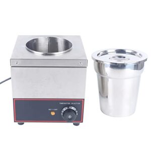 150W Commercial Hot Fudge Warmer, Countertop Food Warmer/Buffet Soup Pot for Melt Chocolate, Hot Fudge, Caramel, Cheese Temperature: 30-110 ℃ / 86-230 ℉ (US Stock)