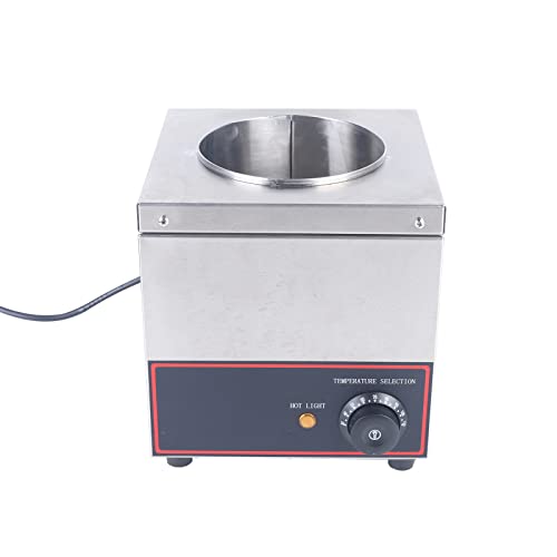 150W Commercial Hot Fudge Warmer, Countertop Food Warmer/Buffet Soup Pot for Melt Chocolate, Hot Fudge, Caramel, Cheese Temperature: 30-110 ℃ / 86-230 ℉ (US Stock)