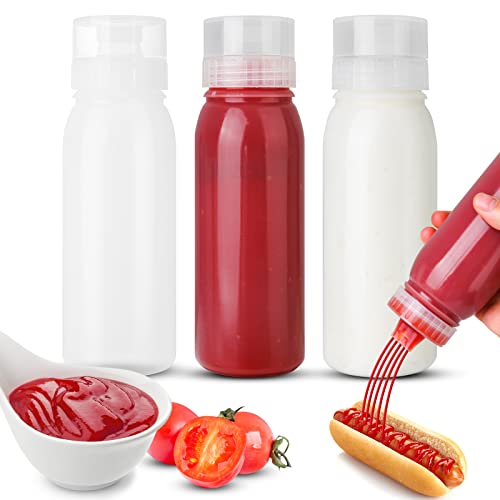 Zlxtxpor Condiment Porous Squeeze Bottles, Squeeze Bottles for Sauces, Salad Dressing Bottles, Ketchup Bottles Squeeze 3-Pack 14 oz, Syrup Dispenser, Great for Ketchup, Salad, BBQ Sauce, Oil, syrup.