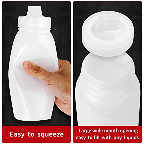 Zlxtxpor Condiment Porous Squeeze Bottles, Squeeze Bottles for Sauces, Salad Dressing Bottles, Ketchup Bottles Squeeze 3-Pack 14 oz, Syrup Dispenser, Great for Ketchup, Salad, BBQ Sauce, Oil, syrup.