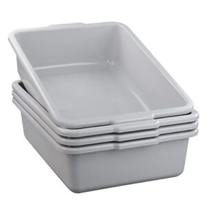 ponpong 25 quart plastic commercial bus box, restaurant bus tubs, 4 packs