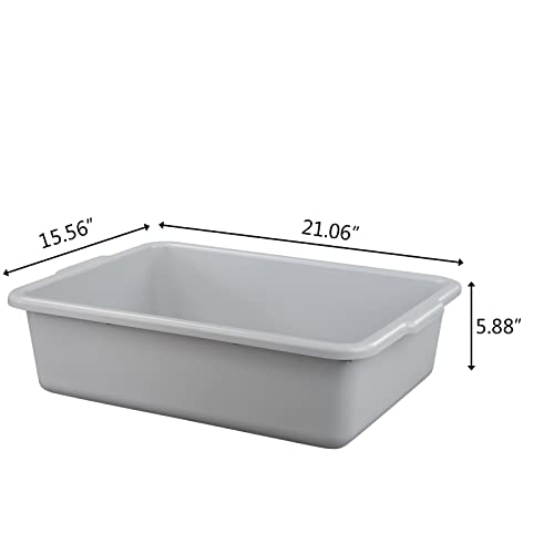 Ponpong 25 Quart Plastic Commercial Bus Box, Restaurant Bus Tubs, 4 Packs