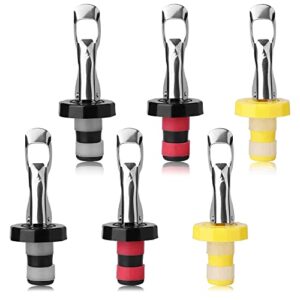 6pcs reusable wine stoppers, silicone vacuum bottle stopper,expanding manual beverage bottle stopper,wine bottle airtight seal cork