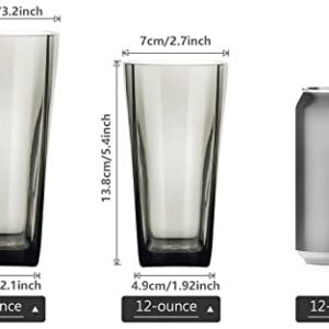 Top-spring 20-Ounce Reusable Plastic Water Tumbler, Clear Shatterproof Drinking Glasses, BPA Free, Set of 6 (20 Oz, Gray)