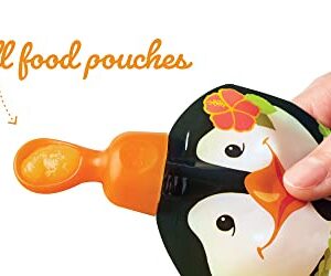 SQUIZ - 2-in-1 Universal Spoon - 1 Twist-on Food Pouch Spoon + 1 Handle - Made from 100% Recyclable Plant-Based Material - Compatible with All Types of Reusable Pouches