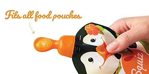 SQUIZ - 2-in-1 Universal Spoon - 1 Twist-on Food Pouch Spoon + 1 Handle - Made from 100% Recyclable Plant-Based Material - Compatible with All Types of Reusable Pouches