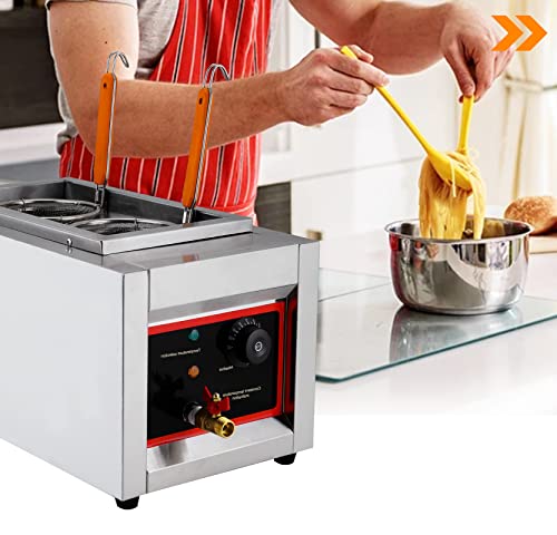 Commercial Pasta Cooker 2 Holes Noodle Cooking Machine 1500W Macaroni Vegetable Dumpling Cooker for Restaurant Hotel 110V