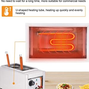 Commercial Pasta Cooker 2 Holes Noodle Cooking Machine 1500W Macaroni Vegetable Dumpling Cooker for Restaurant Hotel 110V