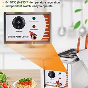 Commercial Pasta Cooker 2 Holes Noodle Cooking Machine 1500W Macaroni Vegetable Dumpling Cooker for Restaurant Hotel 110V