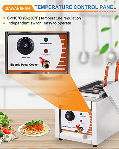 Commercial Pasta Cooker 2 Holes Noodle Cooking Machine 1500W Macaroni Vegetable Dumpling Cooker for Restaurant Hotel 110V