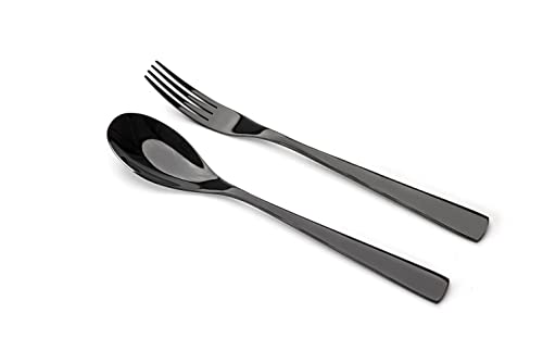 Otto Koning - Berlin - 20 Piece Black Cutlery Set for 4 people, Stainless Steel flatware, Tableware Silverware Set with Steak Knife and Fork Sets, Elegant Design, Mirror Polished and Dishwasher Safe