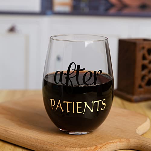 PUGED Before Patients After Patients Gift Package Set 11 oz Coffee Mug and 18 oz Stemless Wine Glass for Dentist Unique Nurses Day Graduation Gifts