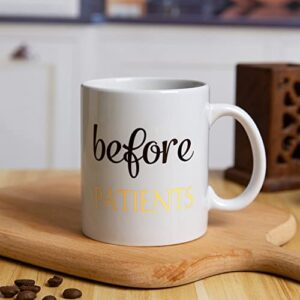 PUGED Before Patients After Patients Gift Package Set 11 oz Coffee Mug and 18 oz Stemless Wine Glass for Dentist Unique Nurses Day Graduation Gifts