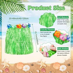 20 Pieces Grass Skirts Hawaiian Hula Skirts with 20 Garland Tropical with 40 Garland Wristbands with 20 Summer Beach Headband Leis Luau Party Favor Summer Beach Vacation Costume Set for Women Kids