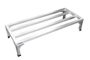 shopcraft heavy duty aluminum dunnage rack, 20” x 48” x 7.5” industrial grade aluminum storage rack, commercial food service storage rack