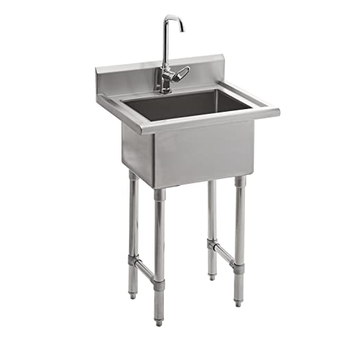 ROCKPOINT Basics Stainless Steel Sink w/Faucet Utility Sink