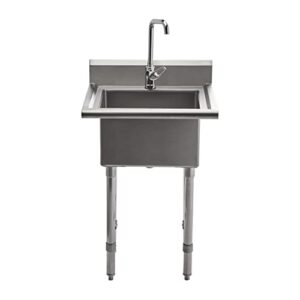 ROCKPOINT Basics Stainless Steel Sink w/Faucet Utility Sink