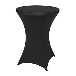 festicorp spandex black table cover, cocktail fitted tablecloths, round highboy stretch table covers cloths for party, bar, wedding, birthday, banquet, 30"-32" diameter x 40"-43" height