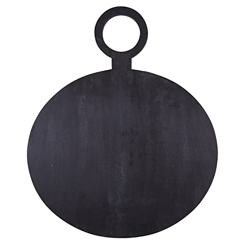 Santa Barbara Design Studio Table Sugar Mango Wood Round Charcuterie Board, Medium, Black