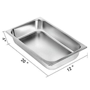 MEDEIYIBI Table Pan 4 PCS Stainless Steel Steam Pans with Lids 4 in deep Food Prep Pan Commercial Integrated Design Hotel Pan for Buffet Food Service Catering Kitchen Daily Use 20x 12 x 4 in