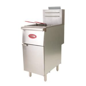 kratos 29y-010 commercial restaurant gas floor fryer - three burners - 40 lb. capacity - natural gas