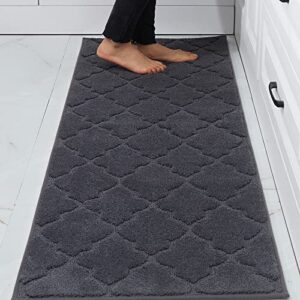 cosy homeer soft kitchen floor mats for in front of sink super absorbent kitchen rugs 20"x59" non-skid standing mat washable,polyester,dark grey