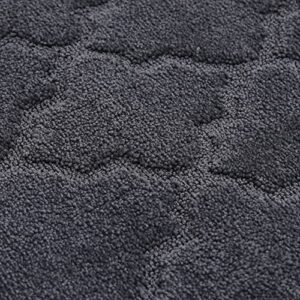 COSY HOMEER Soft Kitchen Floor Mats for in Front of Sink Super Absorbent Kitchen Rugs 20"x59" Non-Skid Standing Mat Washable,Polyester,Dark Grey