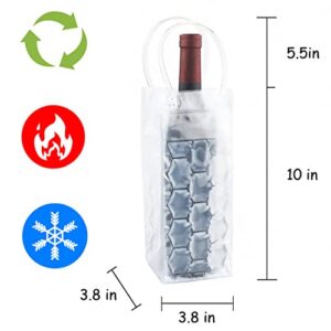 Ice Wine Bag, Wine Chiller, Wine Cooler Refrigerator, Wine Fridge, Wine Bottle Chiller Cooler for Red White Champagne or Sparkling. Gel Cooling Holder Freestanding Carrier Chilling. Set 2