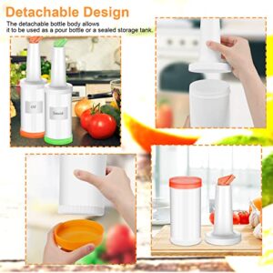 6 Pcs Juice Pour Bottles & 20 Pcs Pourers, Bar Supplies Liquor and Juice Pouring Bottles and Containers Plastic Juice Pour Bottles Stainless Steel Liquor Bottles Pourers for Home Kitchen Party Bar