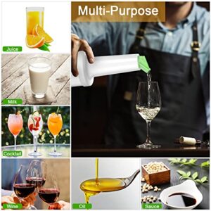 6 Pcs Juice Pour Bottles & 20 Pcs Pourers, Bar Supplies Liquor and Juice Pouring Bottles and Containers Plastic Juice Pour Bottles Stainless Steel Liquor Bottles Pourers for Home Kitchen Party Bar